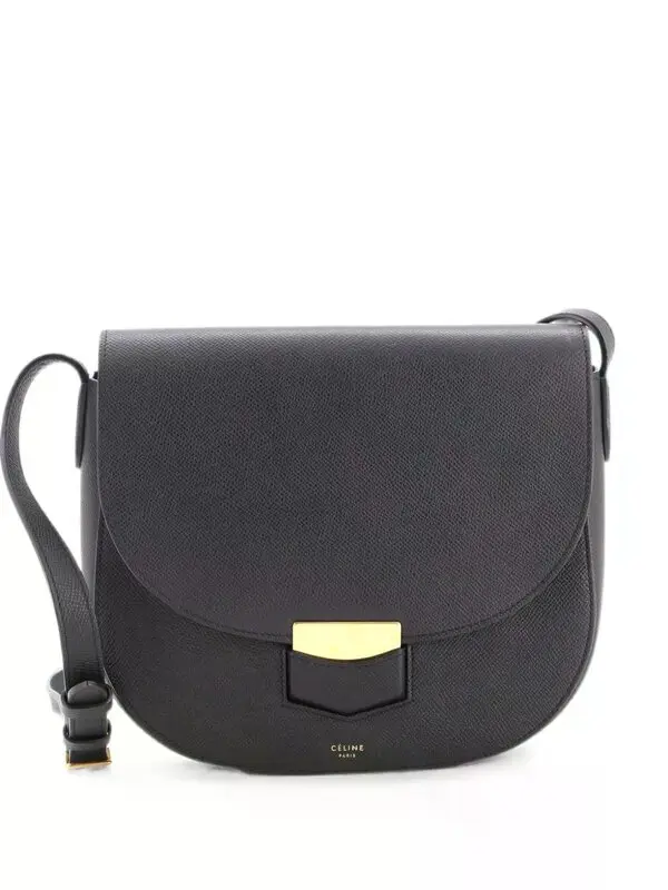 Celine Trotteur Grainy Leather Medium Crossbody Bag