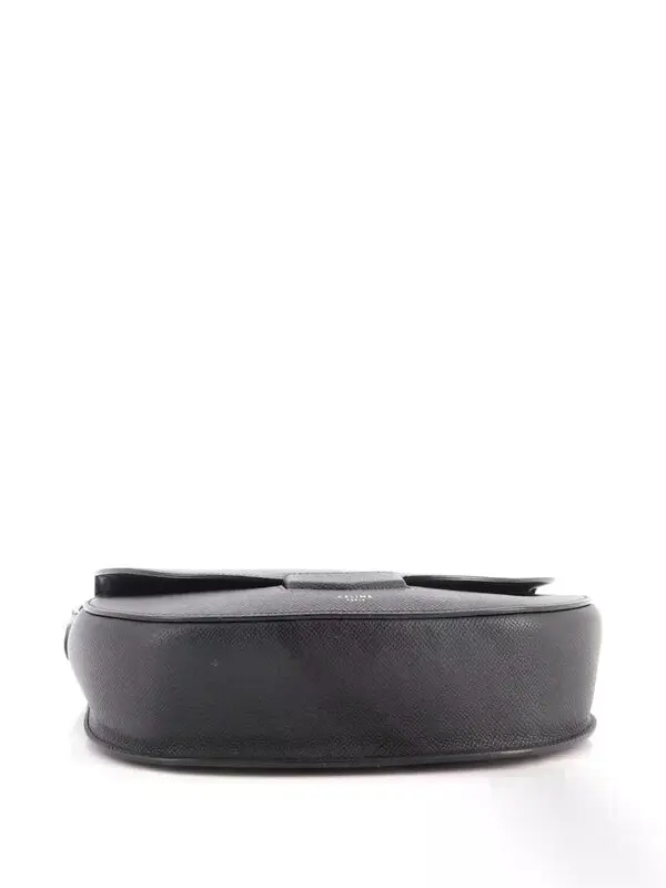 Celine Trotteur Grainy Leather Medium Crossbody Bag - Black