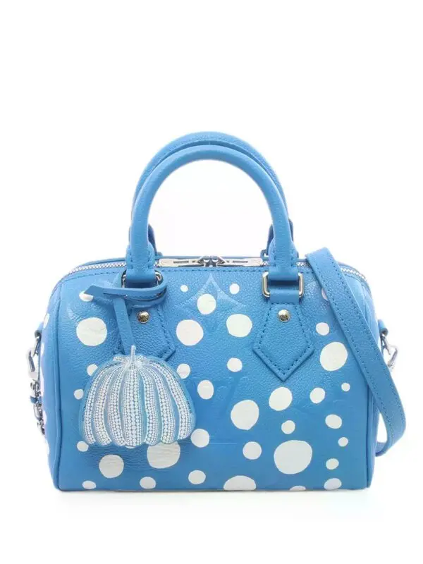 LOUIS VUITTON X Yayoi Kusama Speedy Bandouliere Infinity Dot Handbag - Blue