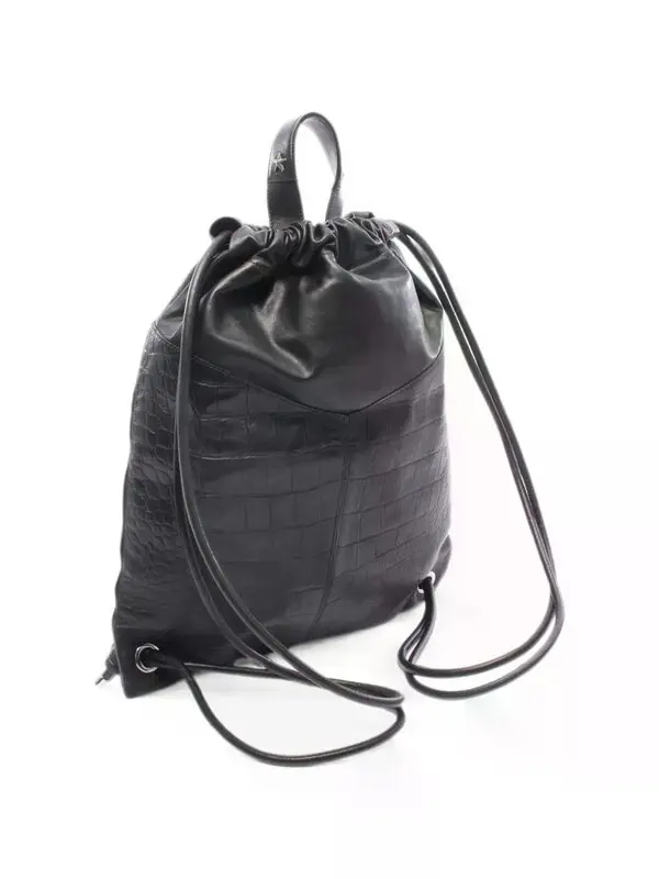 JIMMY CHOO Crocodile-effect Leather Backpack - Black