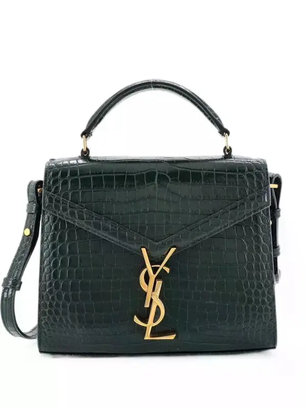 Saint Laurent Cassandra Top Handle Bag Crocodile Embossed Leather Mini Shoulder Bag