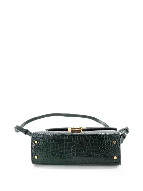 Saint Laurent Cassandra Top Handle Bag Crocodile Embossed Leather Mini Shoulder Bag