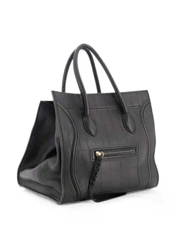 Celine Crocodile Embossed Leather Medium Tote Bag