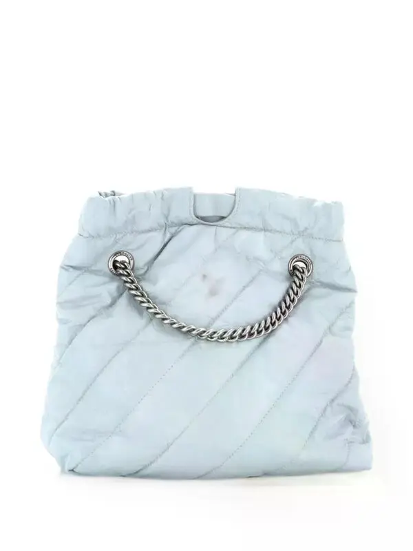 Balenciaga Crush Chain Quilted Calfskin Small Tote Bag - Blue