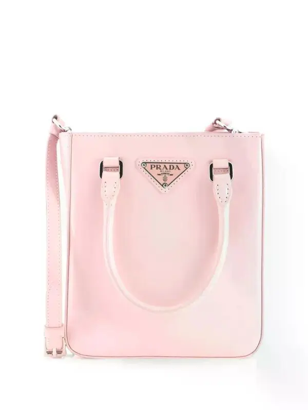Prada Convertible Tote Brushed Leather Small Crossbody Bag