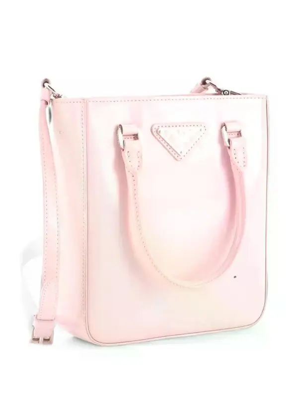 Prada Convertible Tote Brushed Leather Small Crossbody Bag