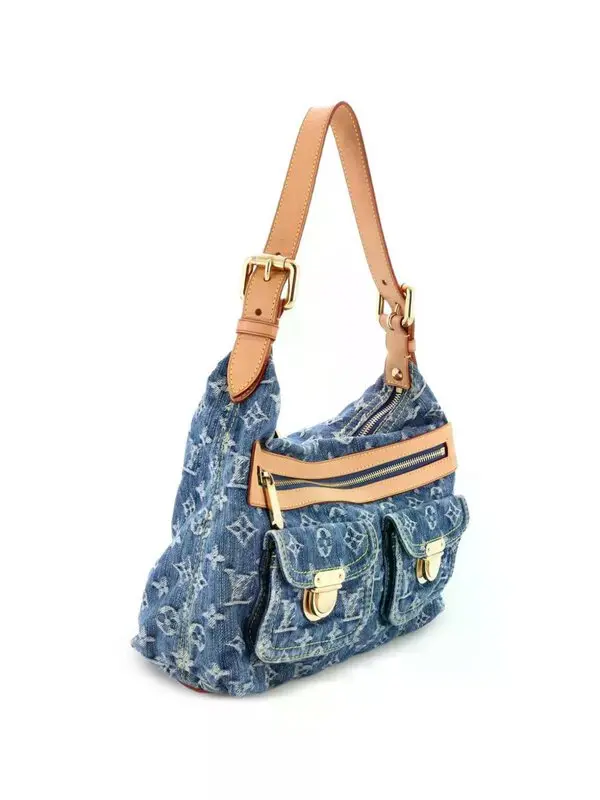 LOUIS VUITTON Baggy Handbag Denim Pm Hobo Bag