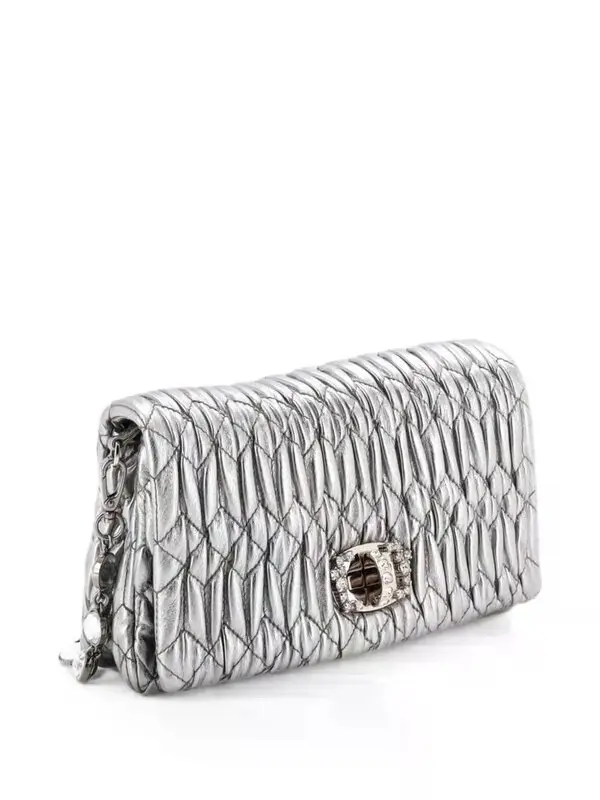 Miu Miu Crystal Matelasse Leather Small Clutch Bag