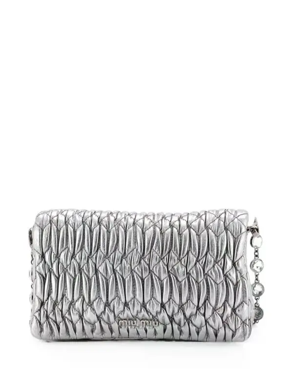 Miu Miu Crystal Matelasse Leather Small Clutch Bag