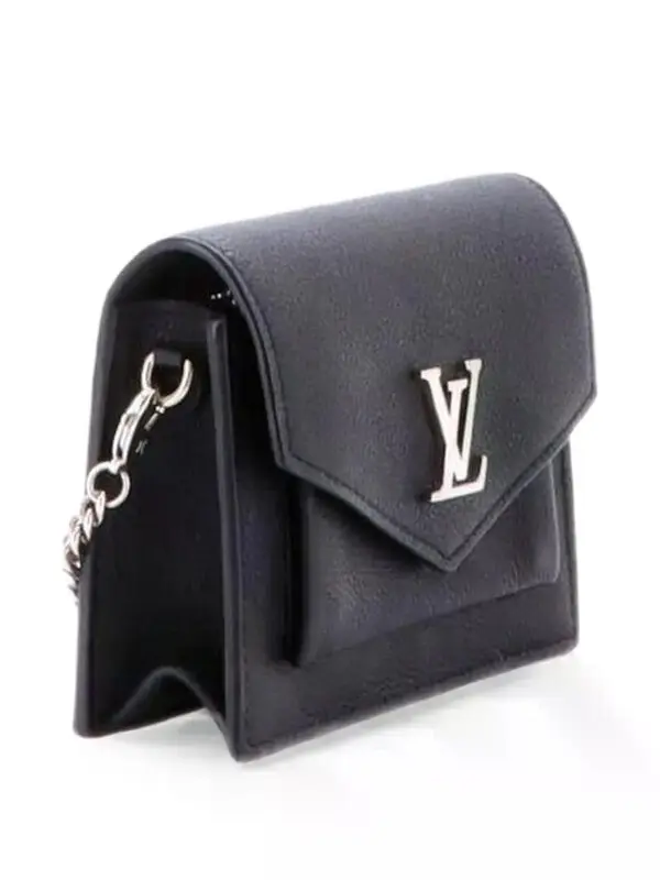 LOUIS VUITTON Mylockme Chain Pochette Leather Mini Shoulder Bag - Black