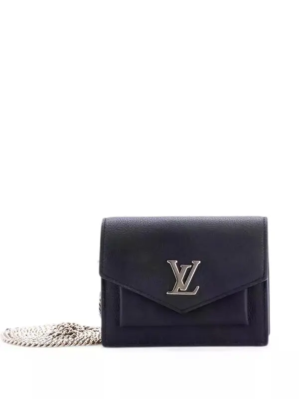 LOUIS VUITTON Mylockme Chain Pochette Leather Mini Shoulder Bag - Black