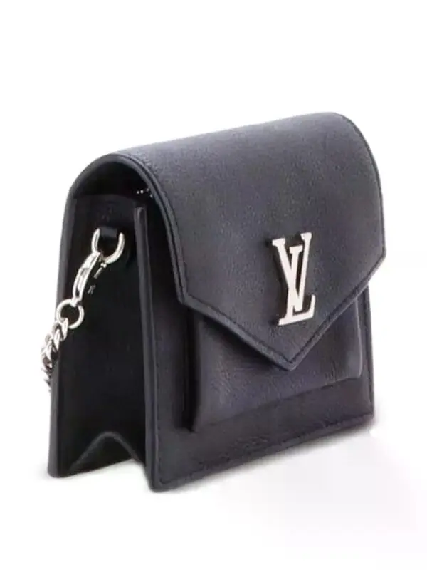 LOUIS VUITTON Mylockme Chain Pochette Leather Mini Shoulder Bag - Black