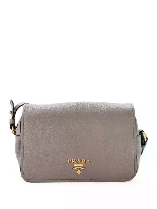 Prada Flap Zip Vitello Phenix Small Crossbody Bag