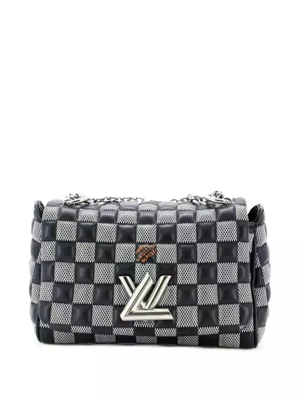 LOUIS VUITTON Twist Handbag Damier Quilted Calf Leather Bb Crossbody Bag - Black