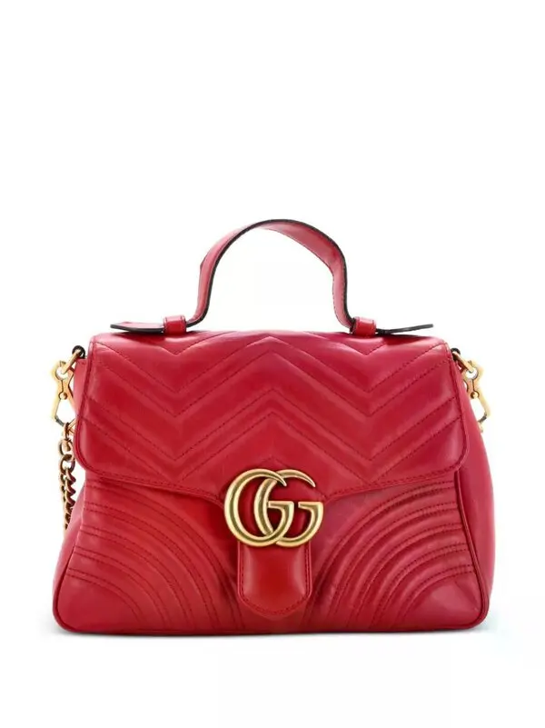 Gucci Matelassé Leather Small Satchel - Red