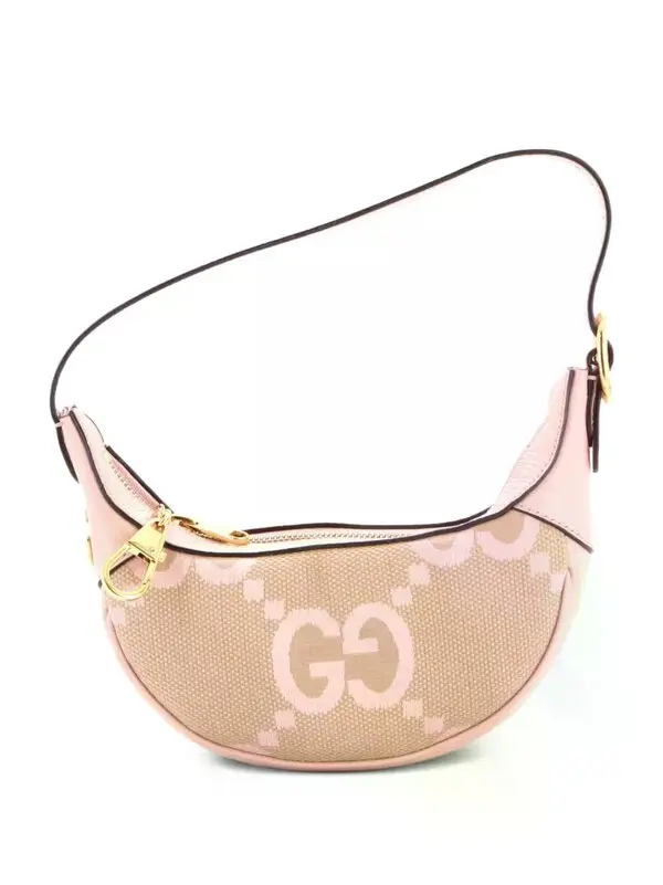 Gucci Ophidia Half Moon Bag Jumbo Gg Canvas Mini Hobo Bag - Brown