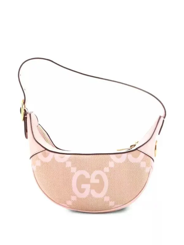 Gucci Ophidia Half Moon Bag Jumbo Gg Canvas Mini Hobo Bag - Brown