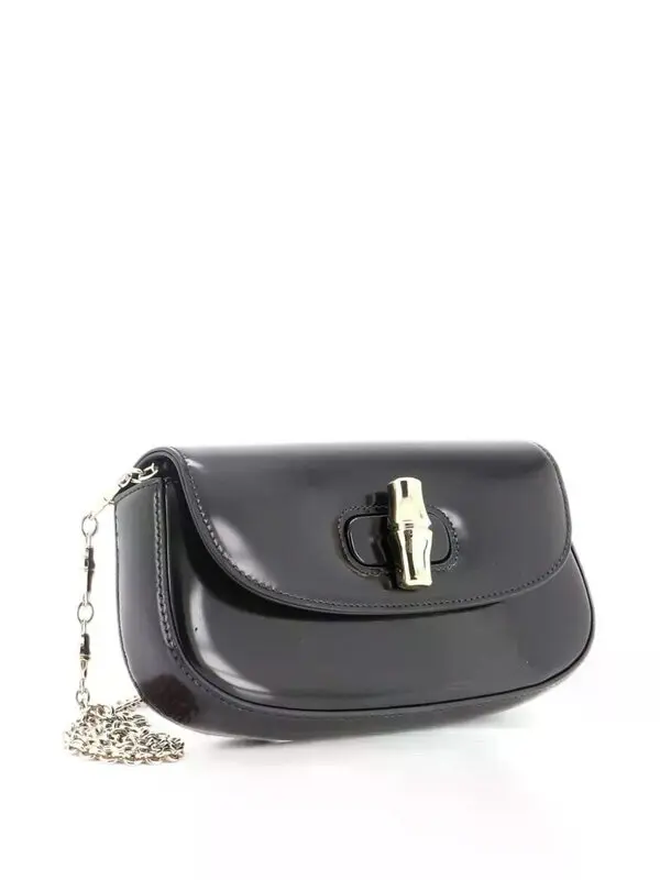Gucci Bamboo Night Chain Leather Small Clutch Bag