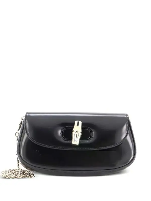 Gucci Bamboo Night Chain Leather Small Clutch Bag