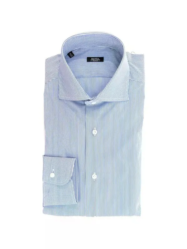 BARBA NAPOLI Vertical-stripe Spread-collar Shirt