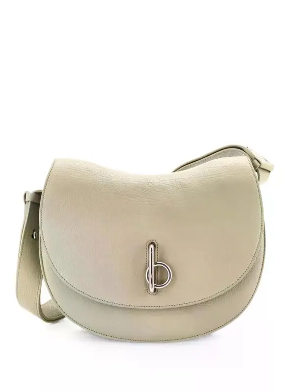 Burberry Rocking Horse Shoulder Bag Leather Medium Crossbody Bag - Green