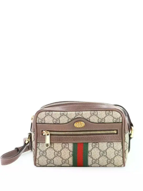 Gucci Ophidia Gg Coated Canvas Mini Shoulder Bag - Brown
