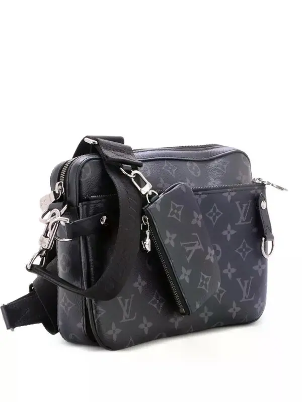 LOUIS VUITTON Trio Messenger Bag Reverse Monogram Eclipse Canvas - Black