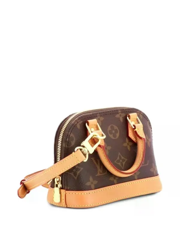 LOUIS VUITTON Alma Handbag Monogram Canvas Nano Satchel - Brown