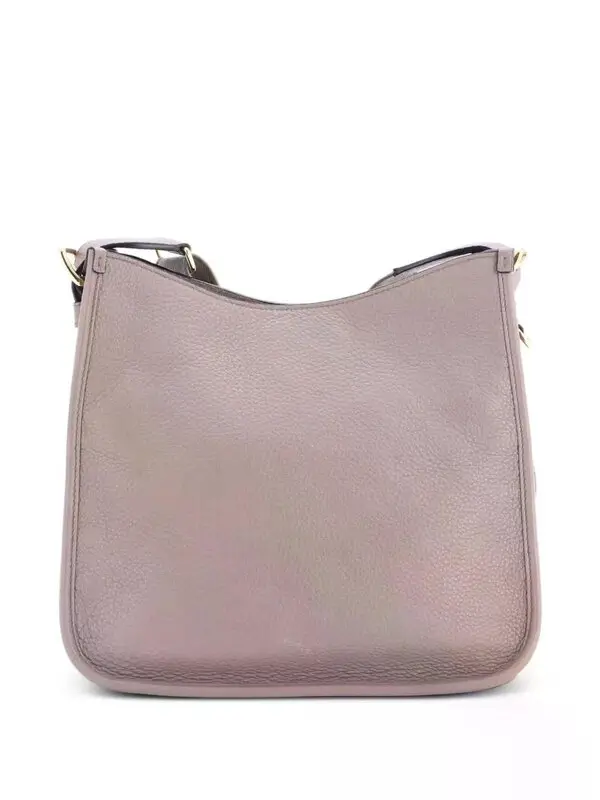 Prada Logo Strap Leather Medium Hobo Bag - Grey