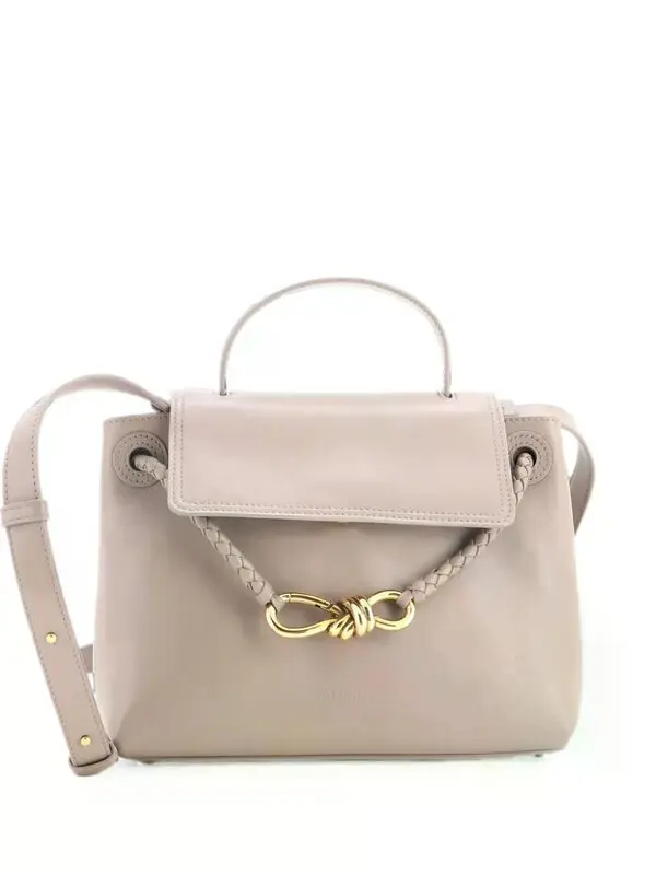 Bottega Veneta Ciao Ciao Top Handle Bag Leather With Intrecciato Detail Small Satchel - Neutrals