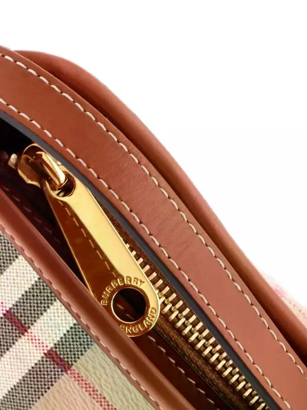 Burberry Vintage Check Coated Canvas Shoulder Bag With Buckle