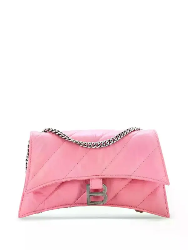 Balenciaga Crush Chain Flap Bag Quilted Crushed Calfskin - Pink