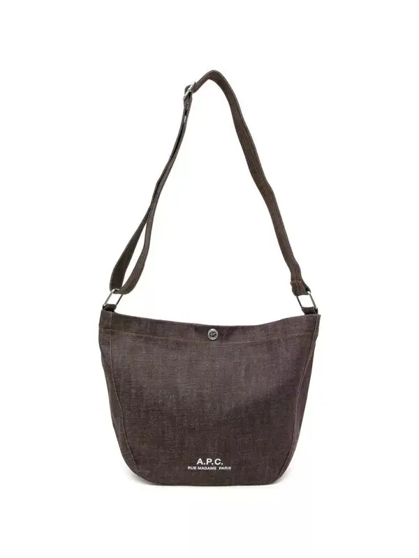 A.p.c. Logo-print Shoulder Bag - Silver