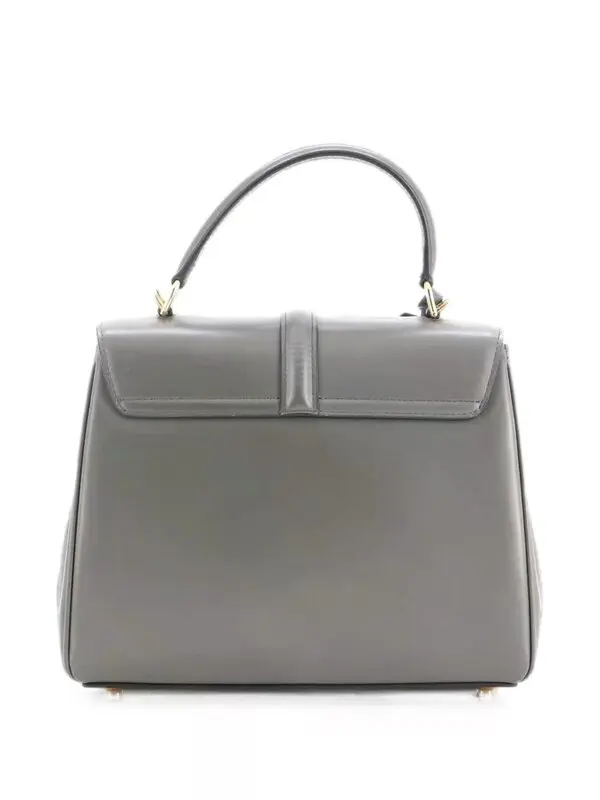 Celine 16 Top Handle Bag In Smooth Calfskin - Grey