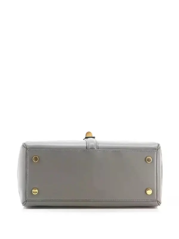 Celine 16 Top Handle Bag In Smooth Calfskin - Grey