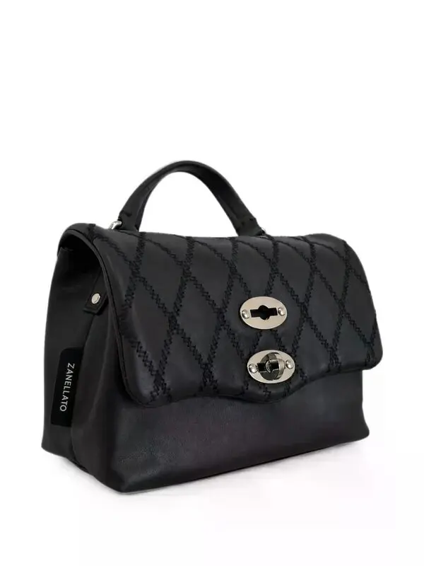 ZANELLATO Baby Postina® Tote Bag With Diamond Embroidery - Black