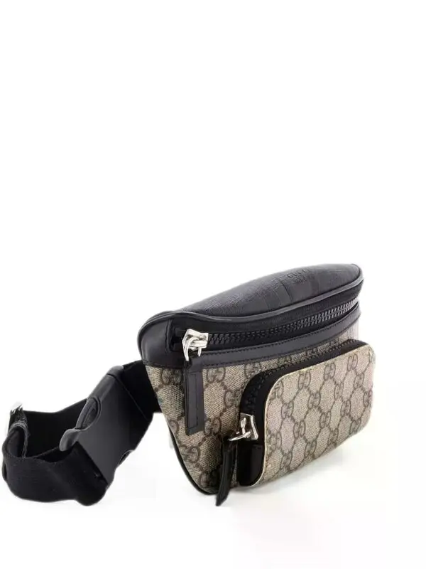 Gucci Eden Waist Bag Gg Coated Canvas Medium Belt Bag - Black