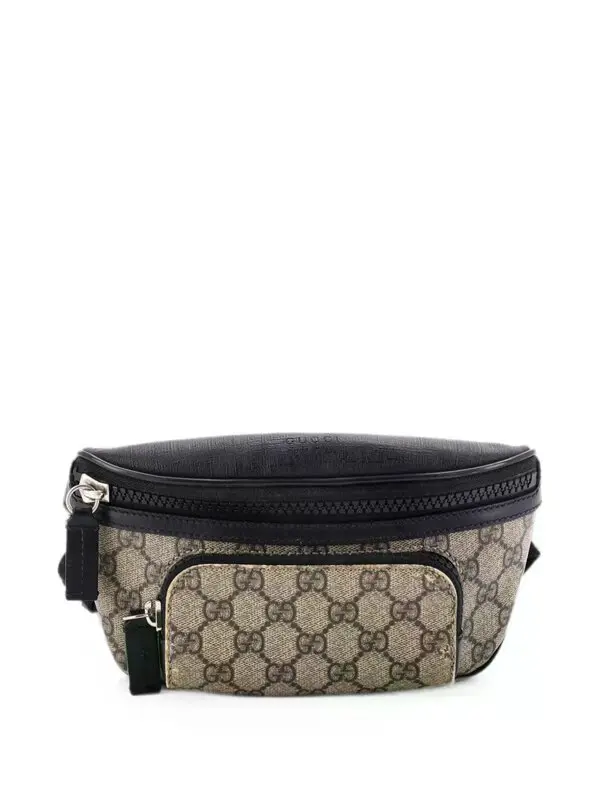 Gucci Eden Waist Bag Gg Coated Canvas Medium Belt Bag - Black