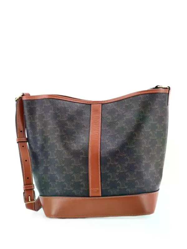 Celine Triomphe Coated Canvas Medium Bucket Bag