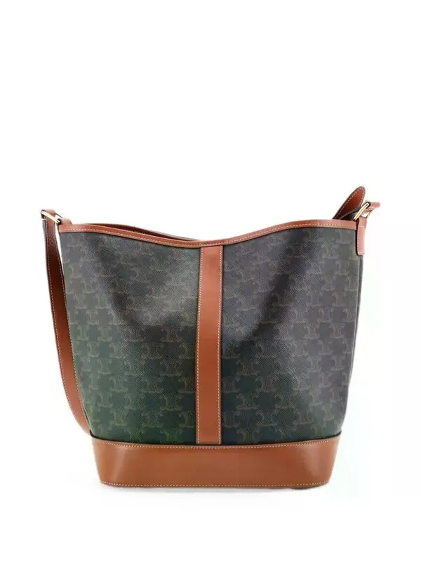 Celine Triomphe Coated Canvas Medium Bucket Bag