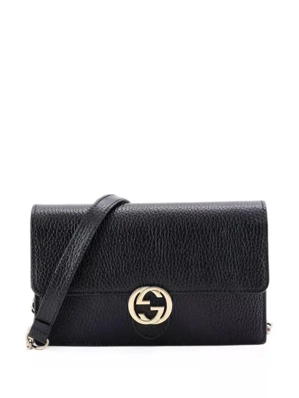 Gucci Interlocking Wallet On Chain Leather Crossbody Bag