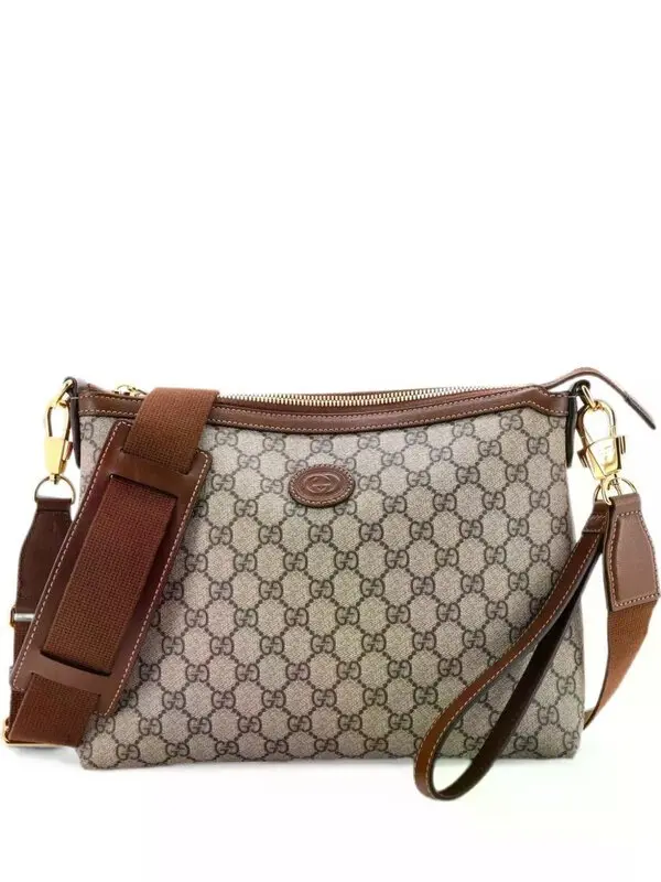 Gucci Gg Coated Canvas Medium Messenger Bag With Interlocking G Patch