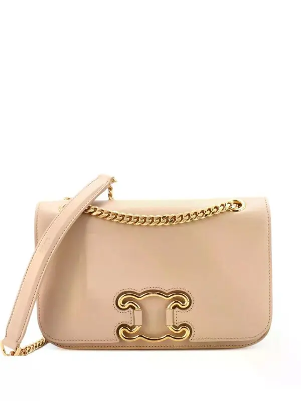 Celine Triomphe Frame Chain Shoulder Bag Leather Medium - Neutrals