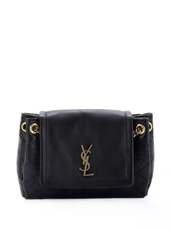 Saint Laurent Nolita Satchel Quilted Leather Mini Crossbody Bag - Black