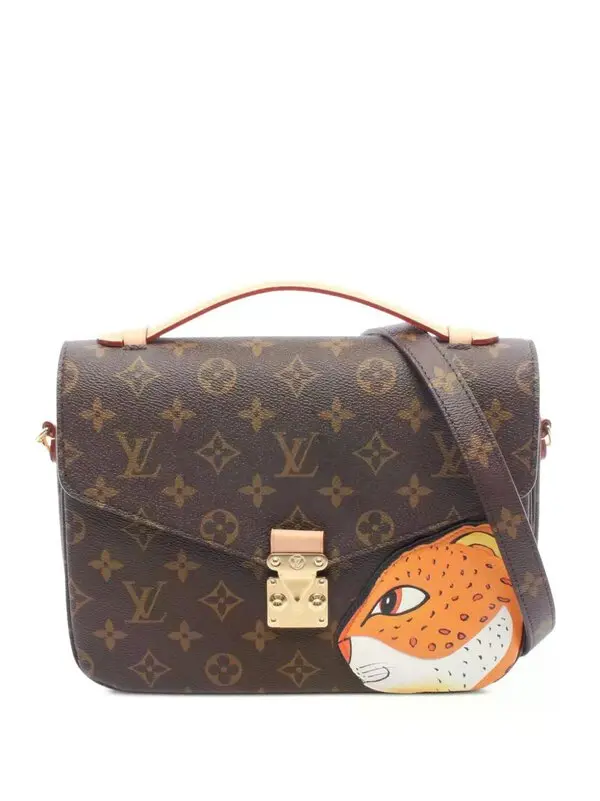 LOUIS VUITTON Pochette Metis Monogram Tiger Head Handbag - Brown
