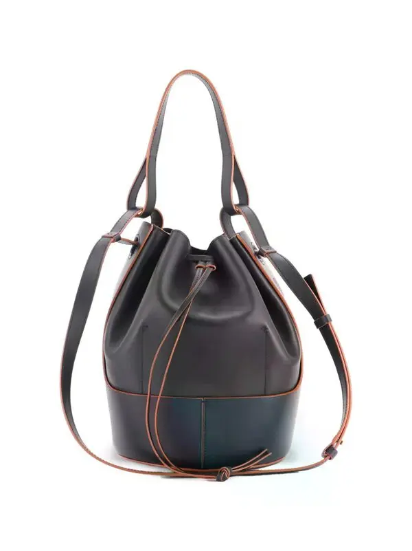 Loewe Balloon Leather Small Bucket Bag - Black