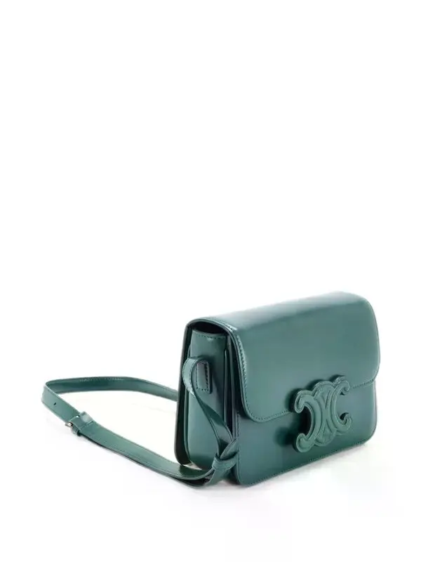 Celine Triomphe Leather Shoulder Bag - Green