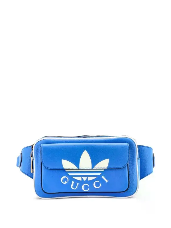 Gucci X Adidas Zip Leather Belt Bag - Blue