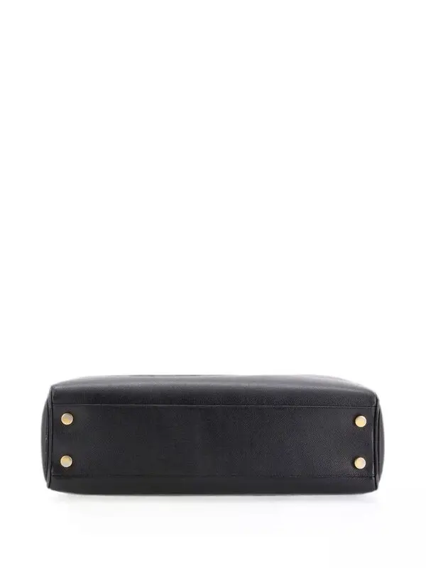 Saint Laurent Classic Monogram Shopper Leather Large Tote Bag