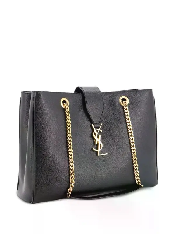 Saint Laurent Classic Monogram Shopper Leather Tote Bag
